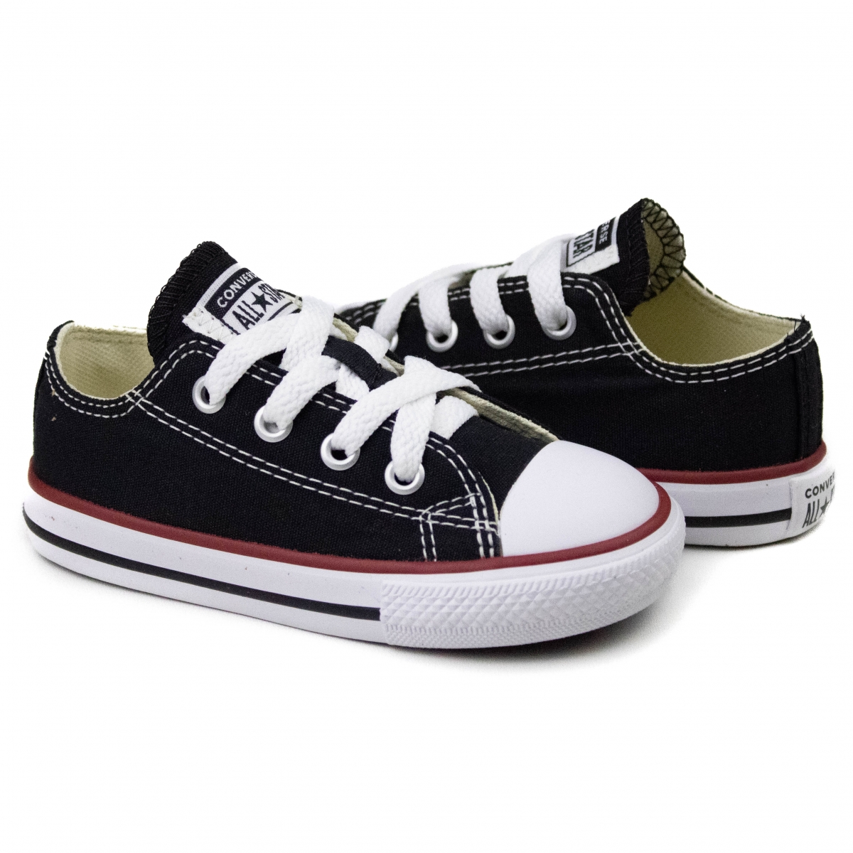 Tênis Bebê All Star Converse Chuck Taylor - Preto/vermelho - CK00010007