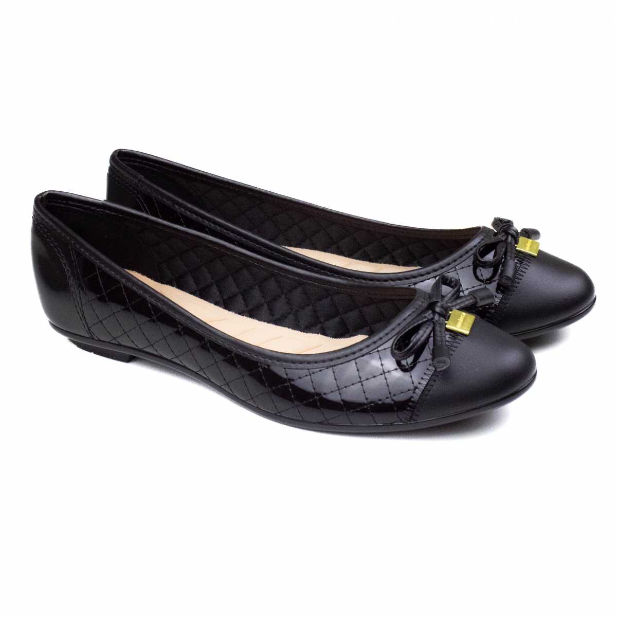Sapatilha Feminina Moleca Verniz - PRETO - 50271407