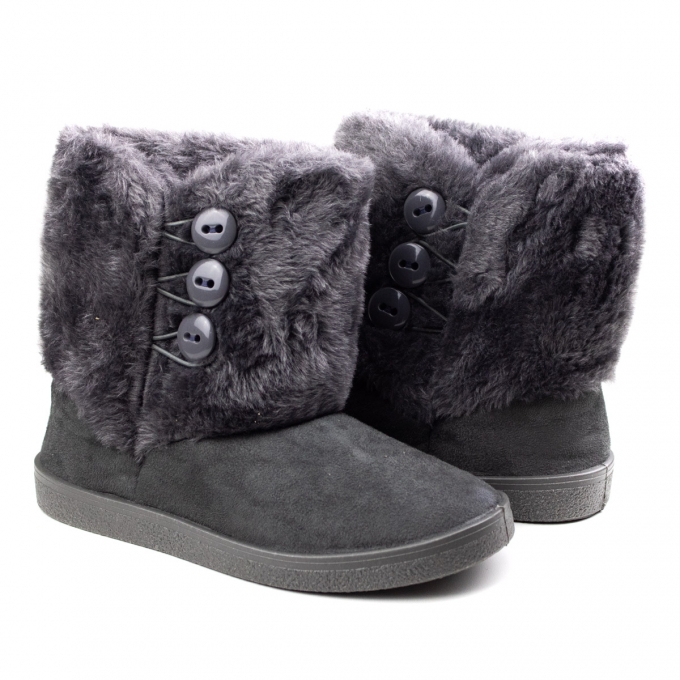 Bota Pelo Feminina Maria Emilia - Cinza - BLACK BOARD F